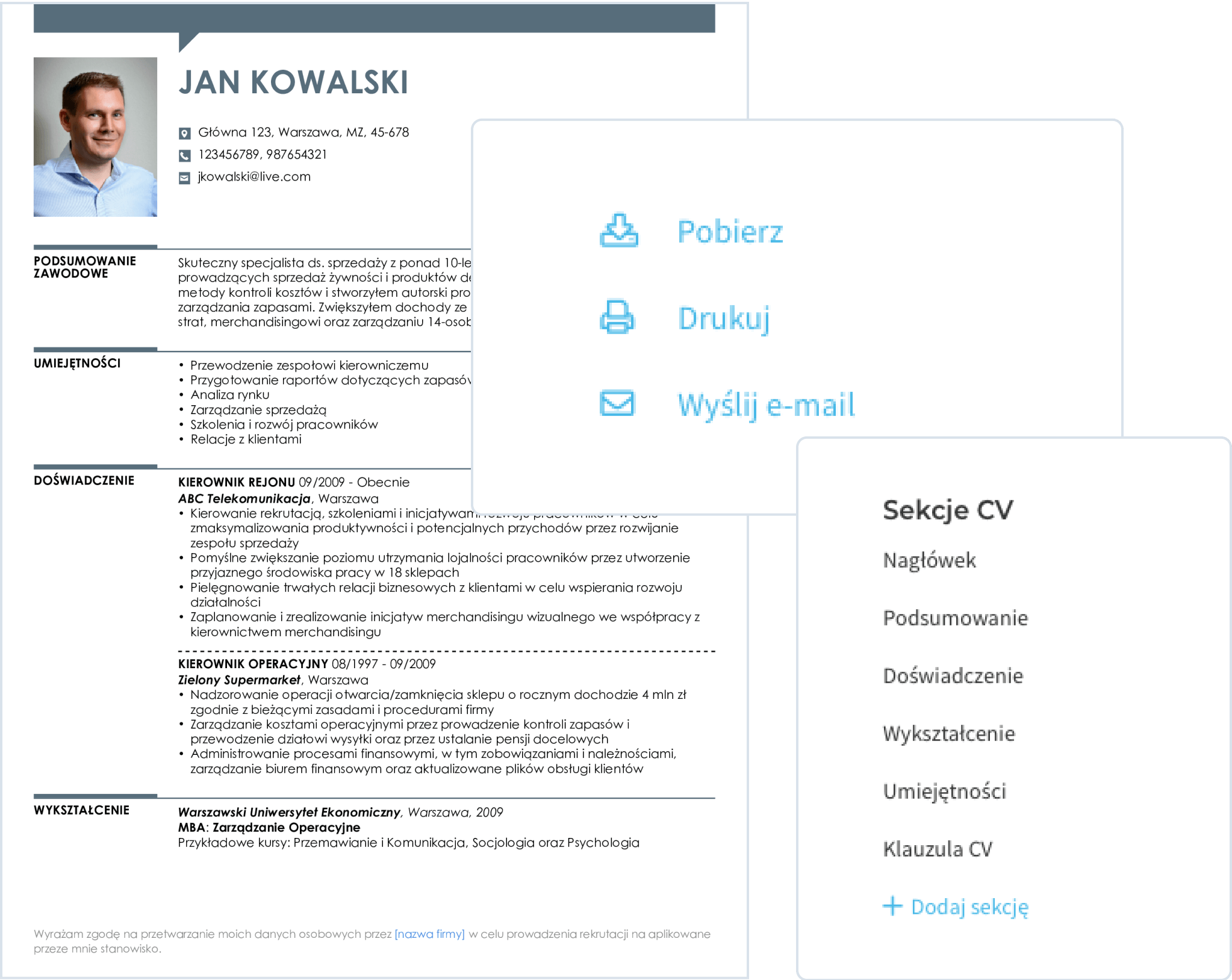 Kreator CV online - Stwórz i pobierz CV w 5 minut (PDF, DOC)