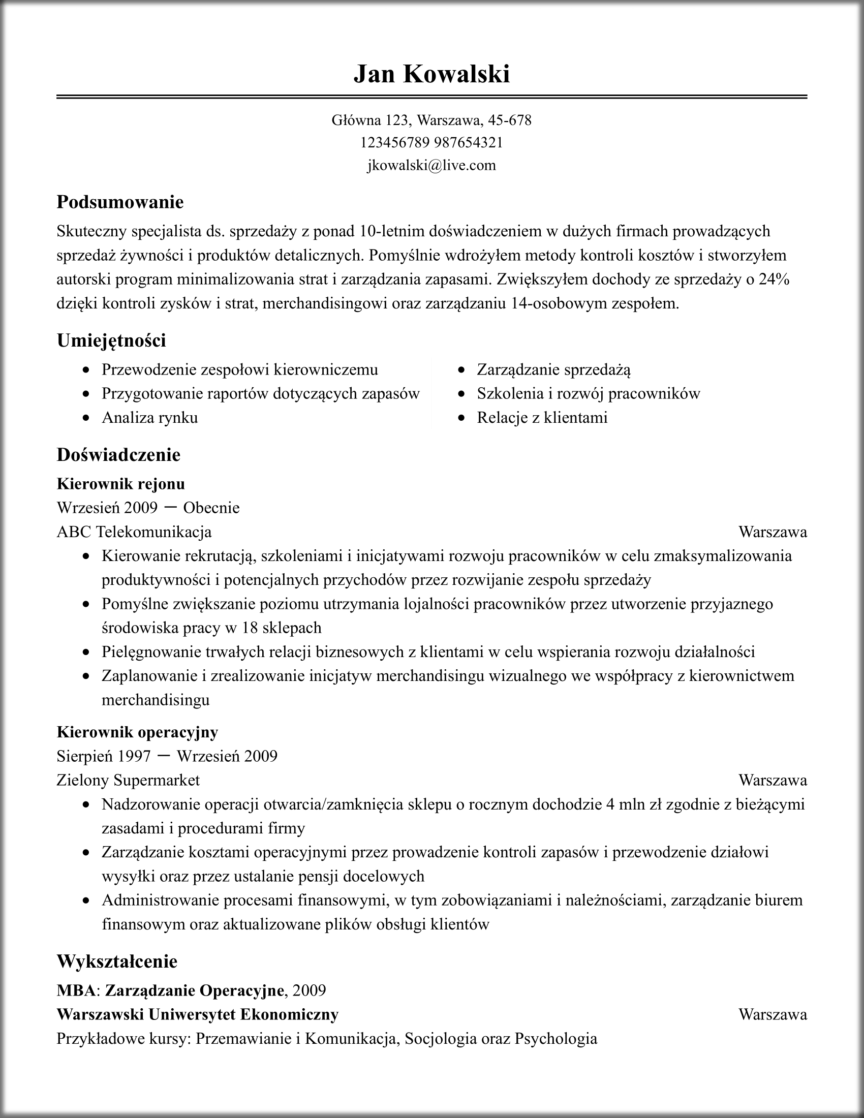 Gotowe szablony CV do pobrania. 12 profesjonalnych szablonów do CV
